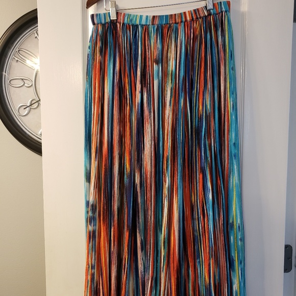 Skirts | Multi Color Long Skirt By Lifestyle 10 Viscose Ize M | Poshmark